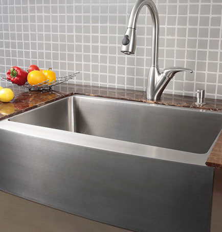 Farmhouse Apron Curve Front 16 Gauge Stainless Steel Single Bowl Kitch ...